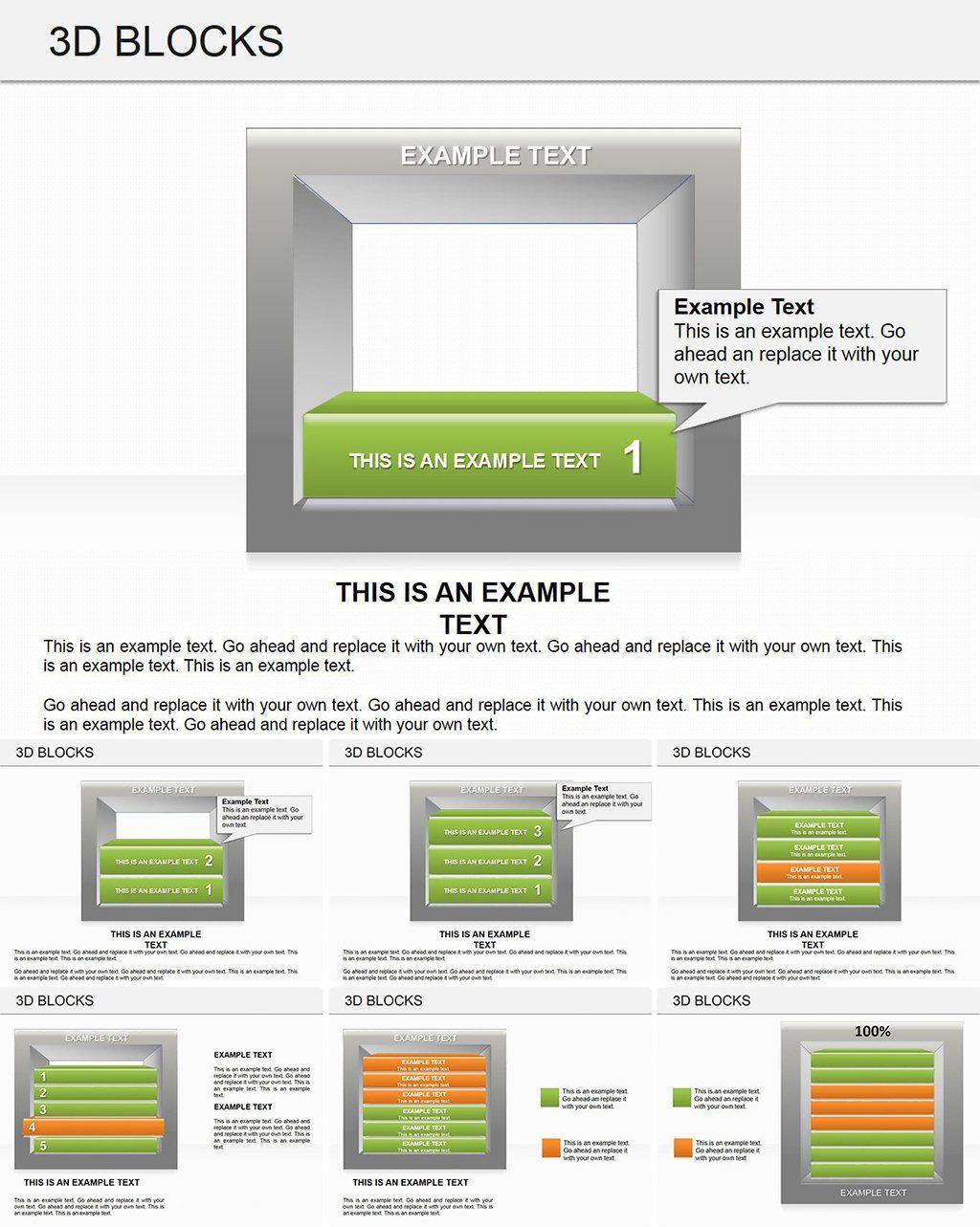 3D Blocks PowerPoint Diagrams: Downlaod PPTX