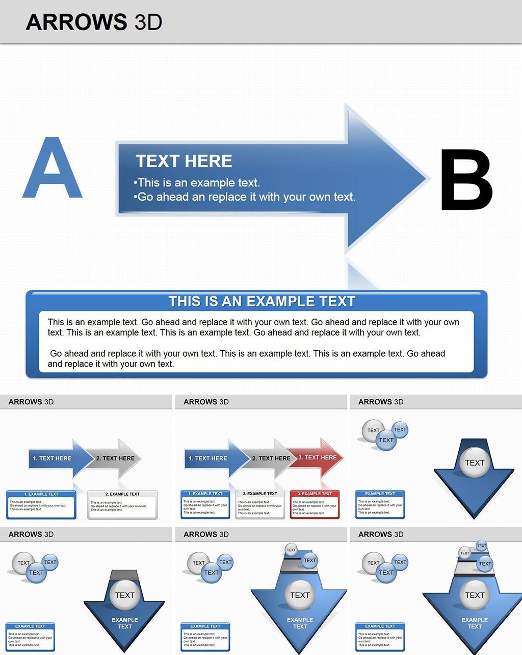 Arrows 3D PowerPoint Diagrams Template: Download PPTX