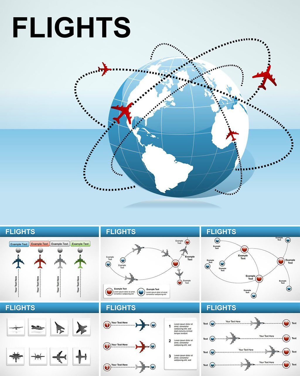 Flights PowerPoint Diagrams: Download PPTX