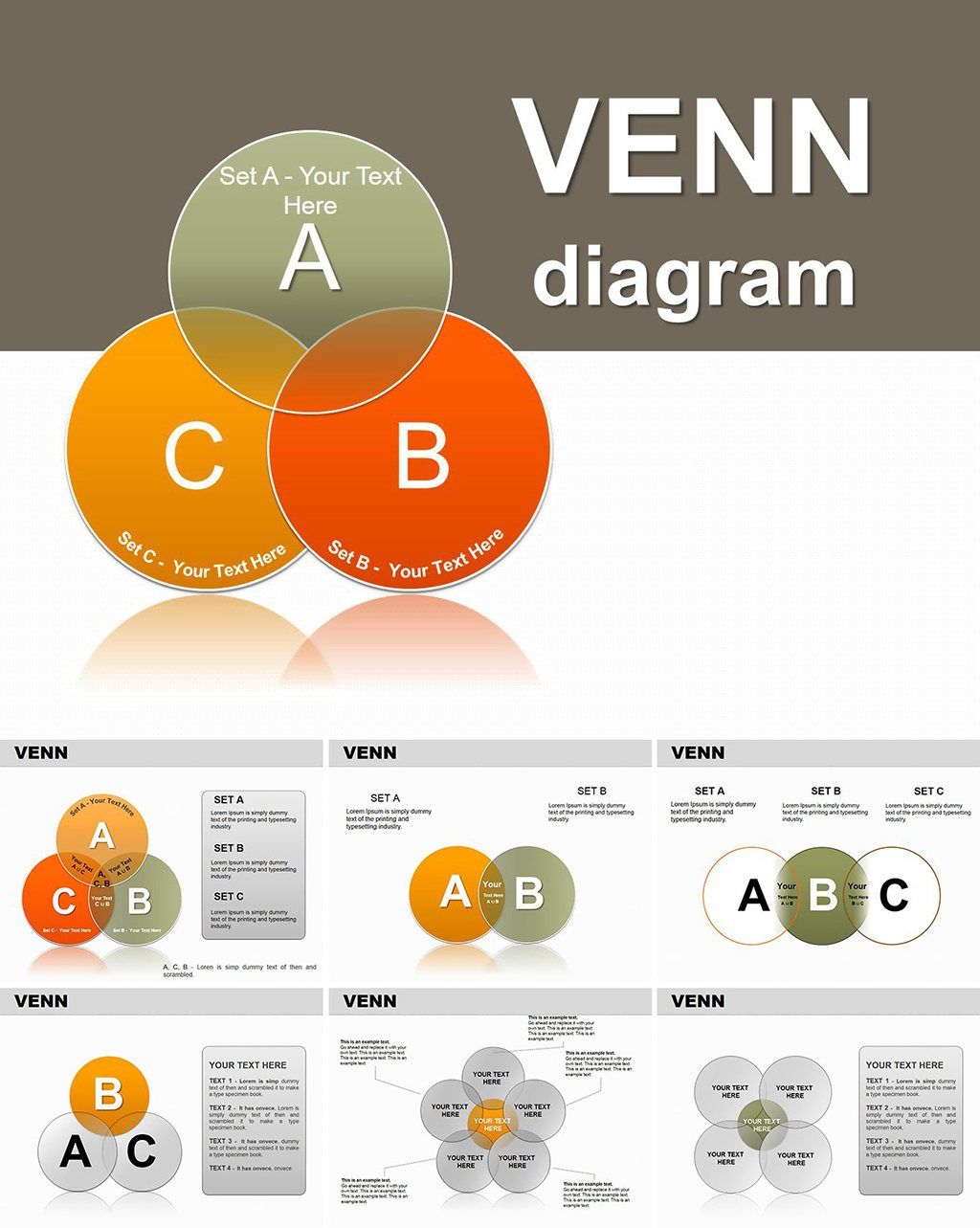 Probability Venn PowerPoint diagrams
