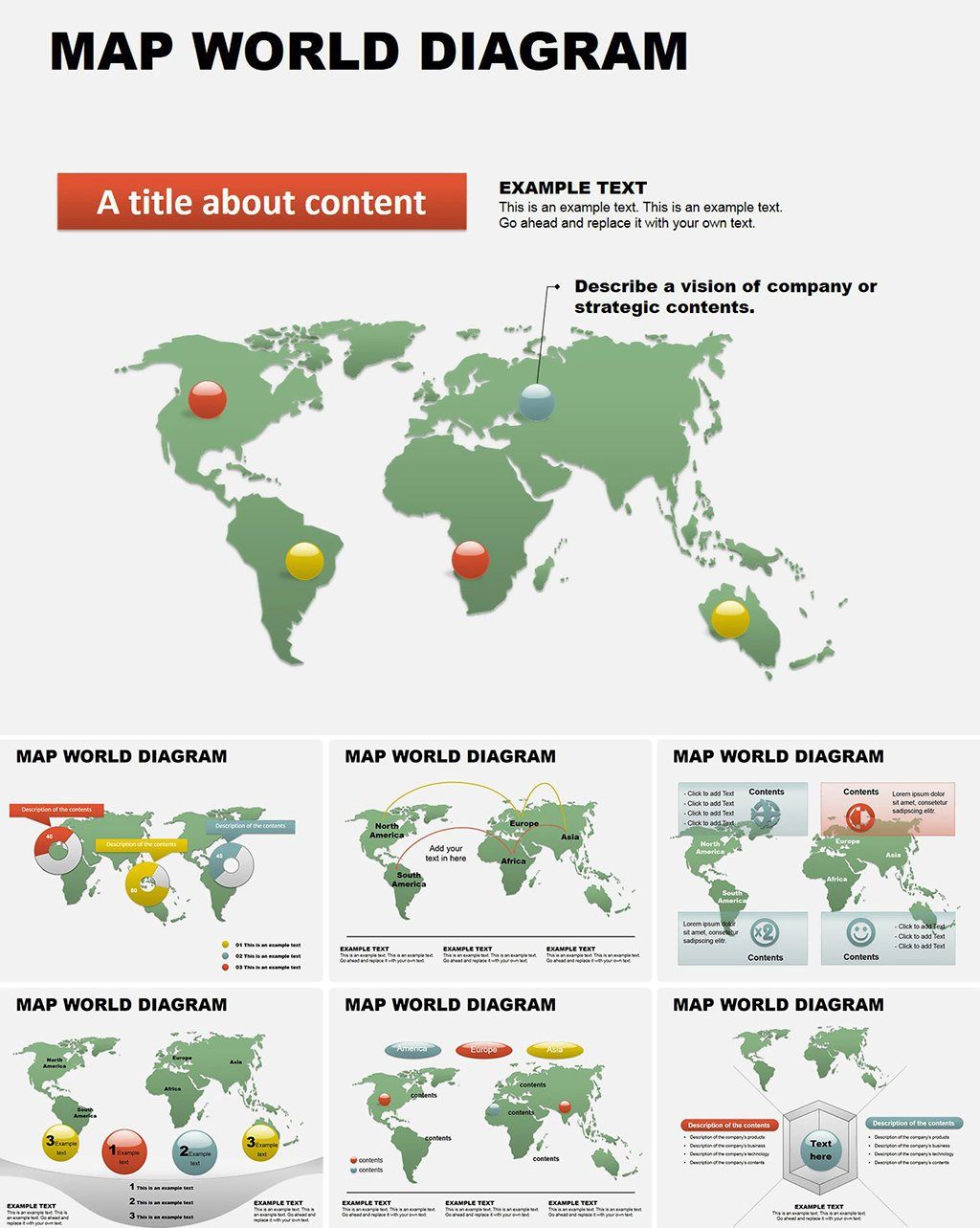Maps World PowerPoint Diagrams Template: Download PPTX