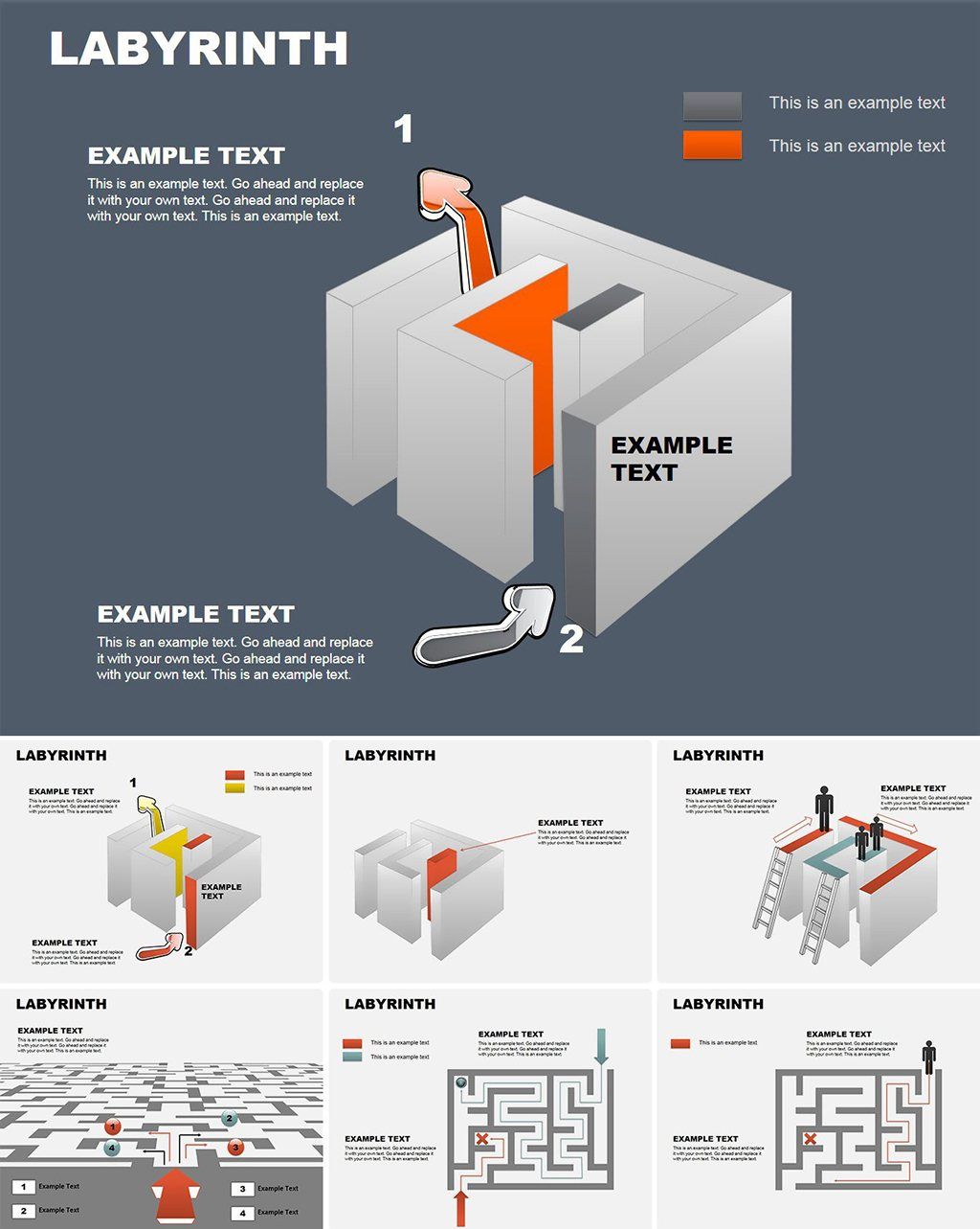 Labyrinth PowerPoint Diagrams Template: Download PPTX