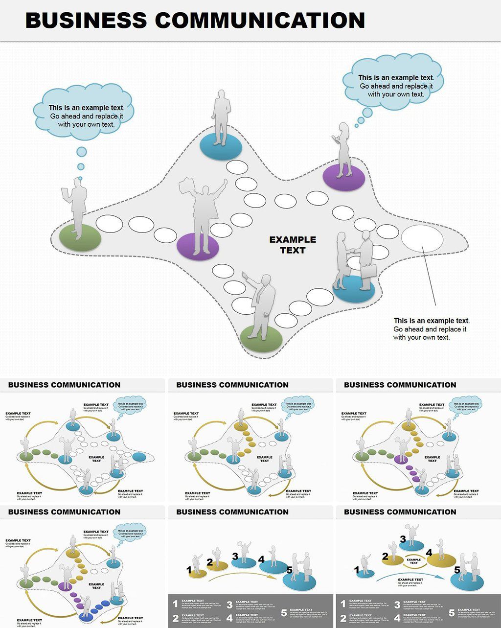 Business Communication PPT Diagrams: 14 Versatile Slides