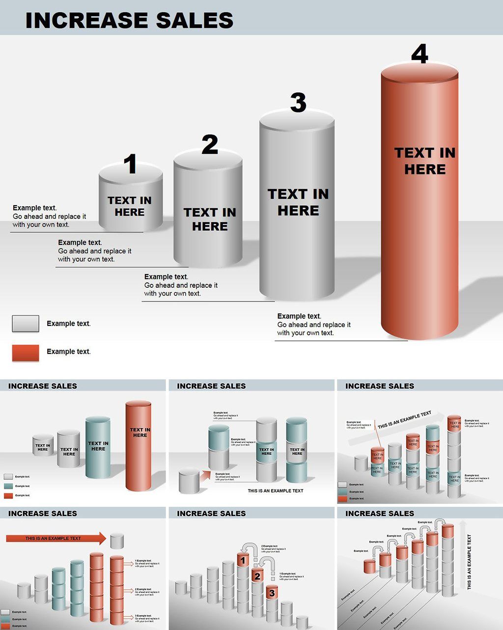 3D Columnar Increase Sales PowerPoint Diagrams Template: Download PPTX