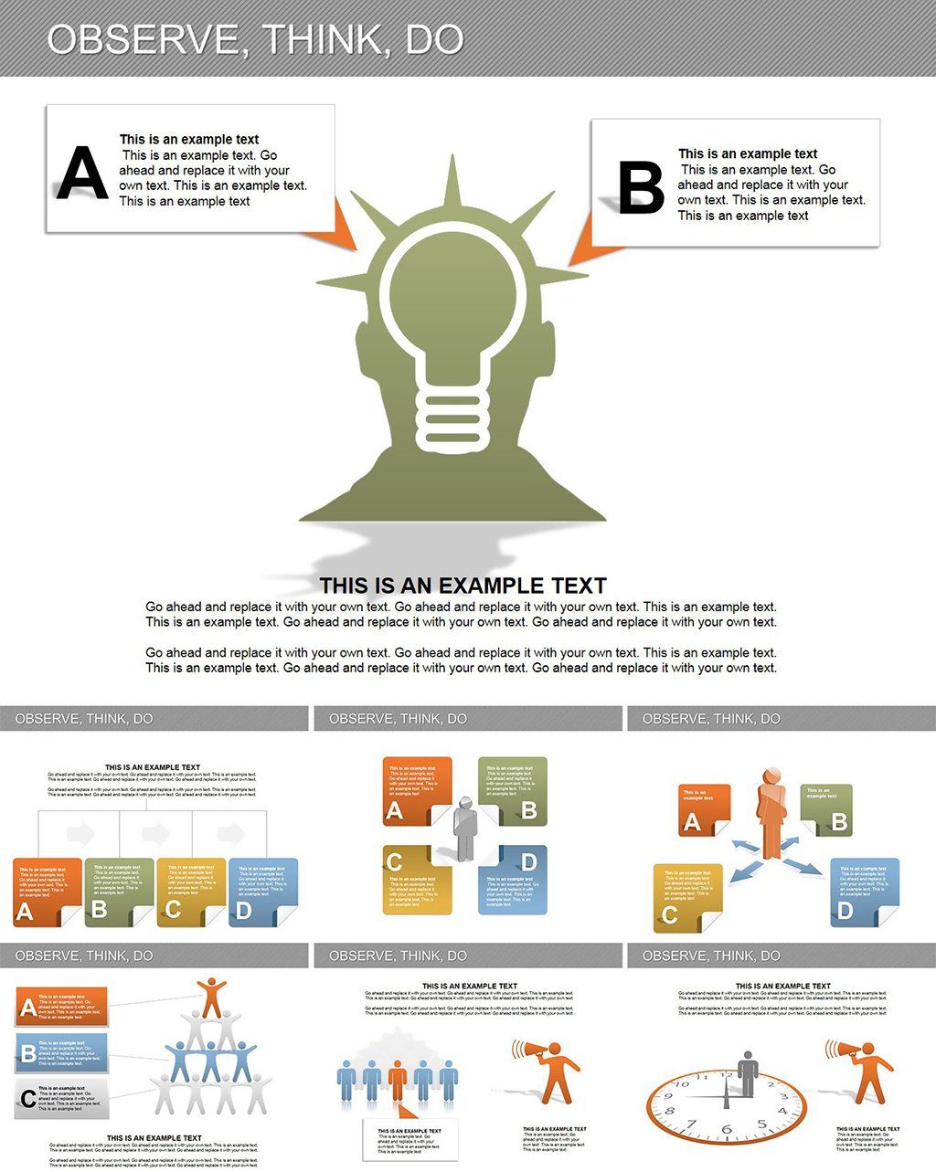 Observe, Think, Do PowerPoint diagrams