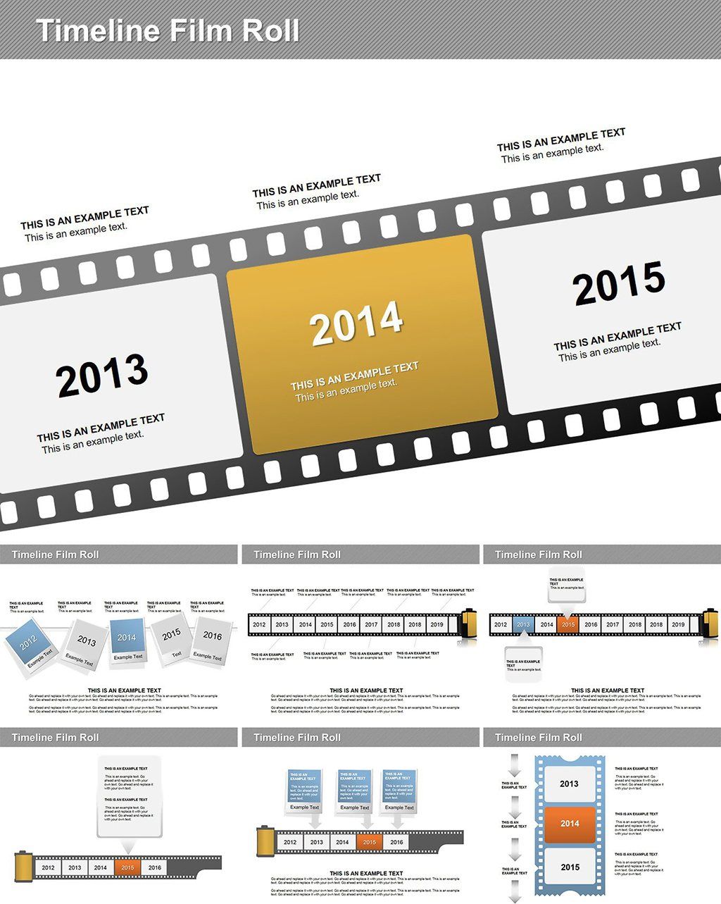 Timeline Film Roll PowerPoint diagram