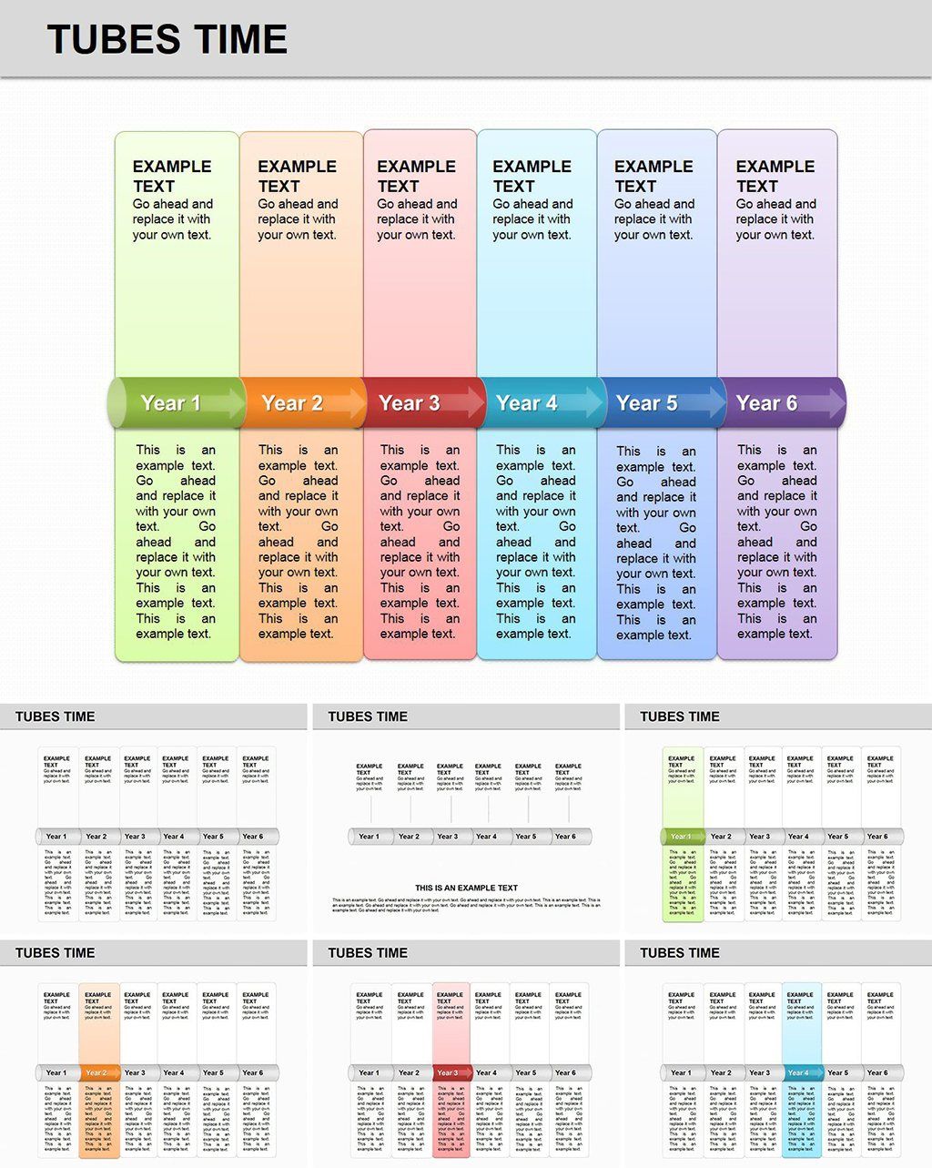 Tubes Time PowerPoint diagram template