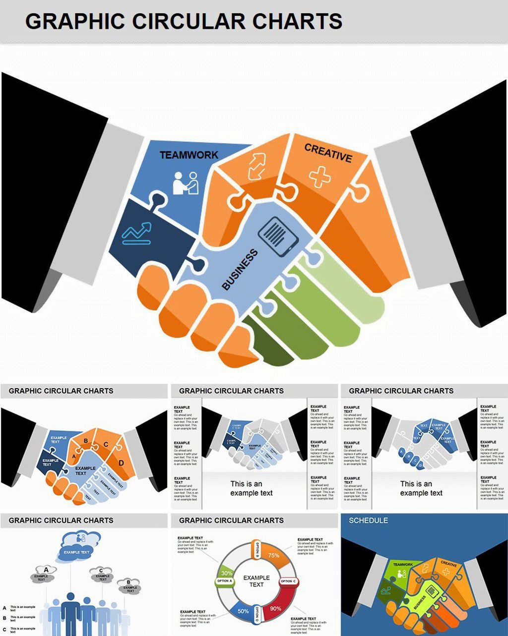 Partnership Puzzle Diagrams for PowerPoint