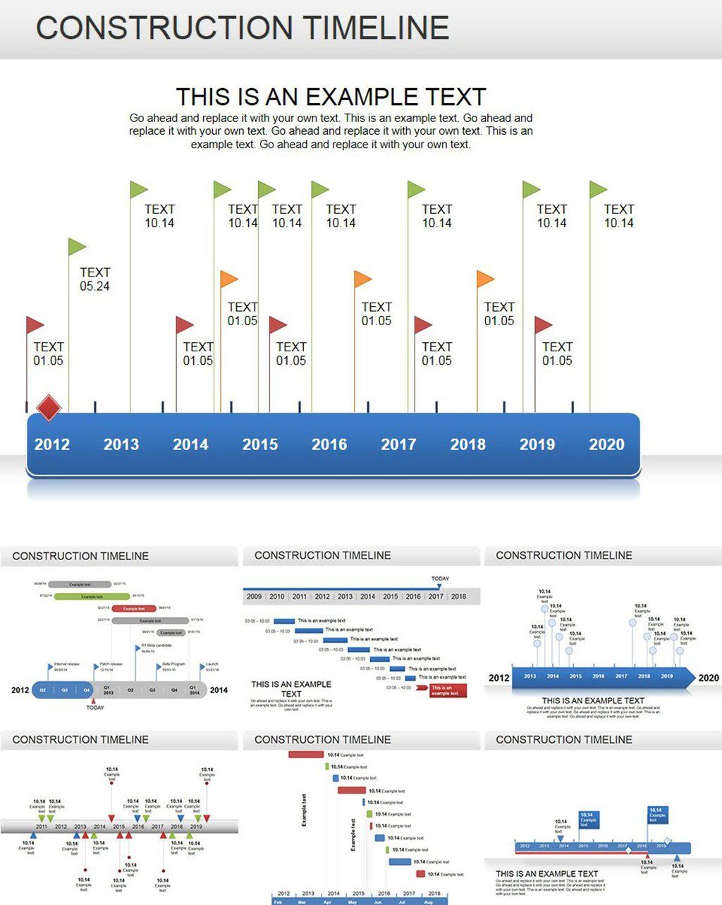 Construction Timeline PowerPoint diagram