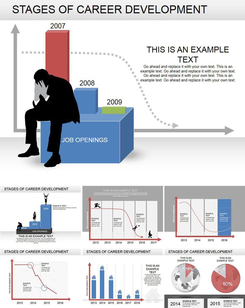 Stages Career Development PowerPoint diagram