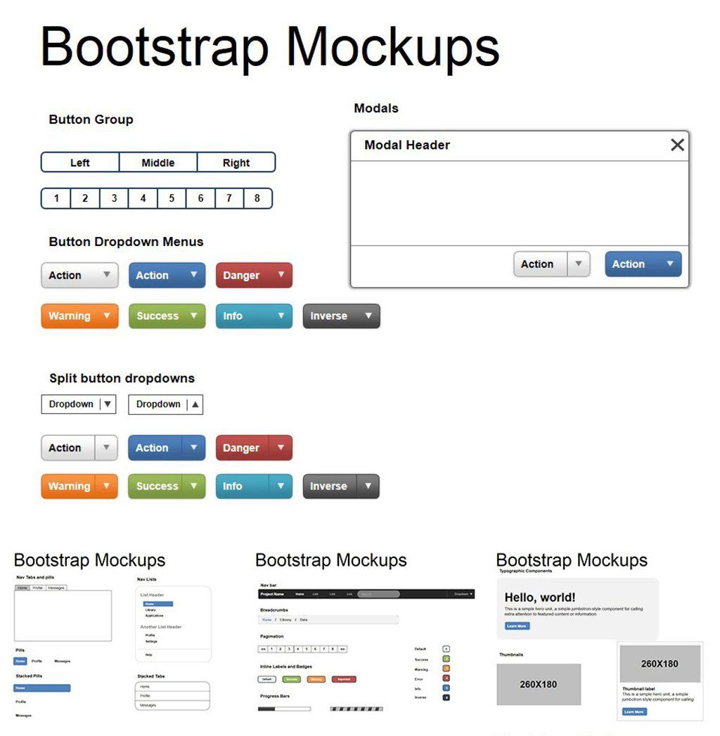 Bootstrap Mockups PowerPoint Diagram Template