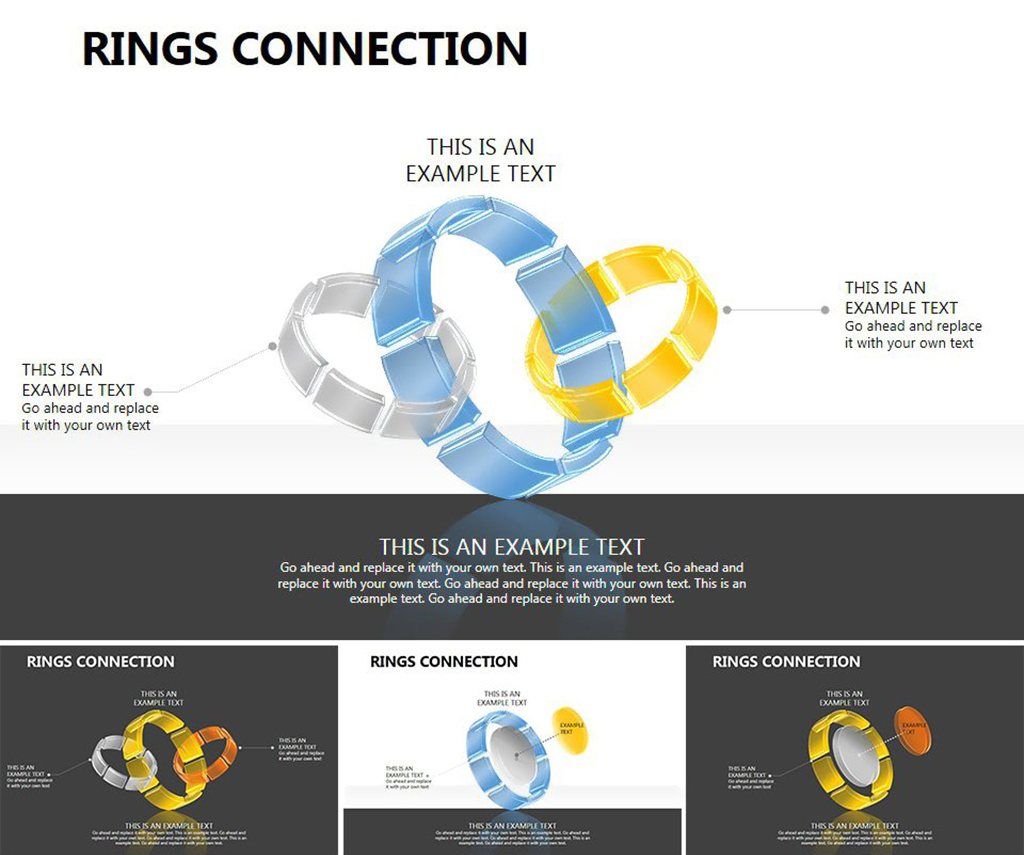 Rings Connection PowerPoint: 10 3D Editable Slides