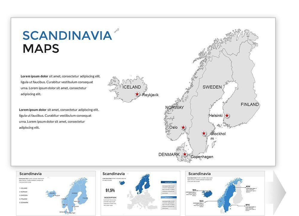 Scandinavia PPT Maps Template: Editable & Accurate