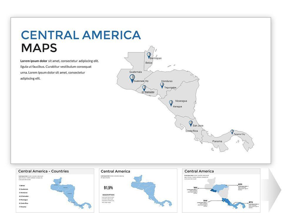 Central America Editable Maps for PowerPoint