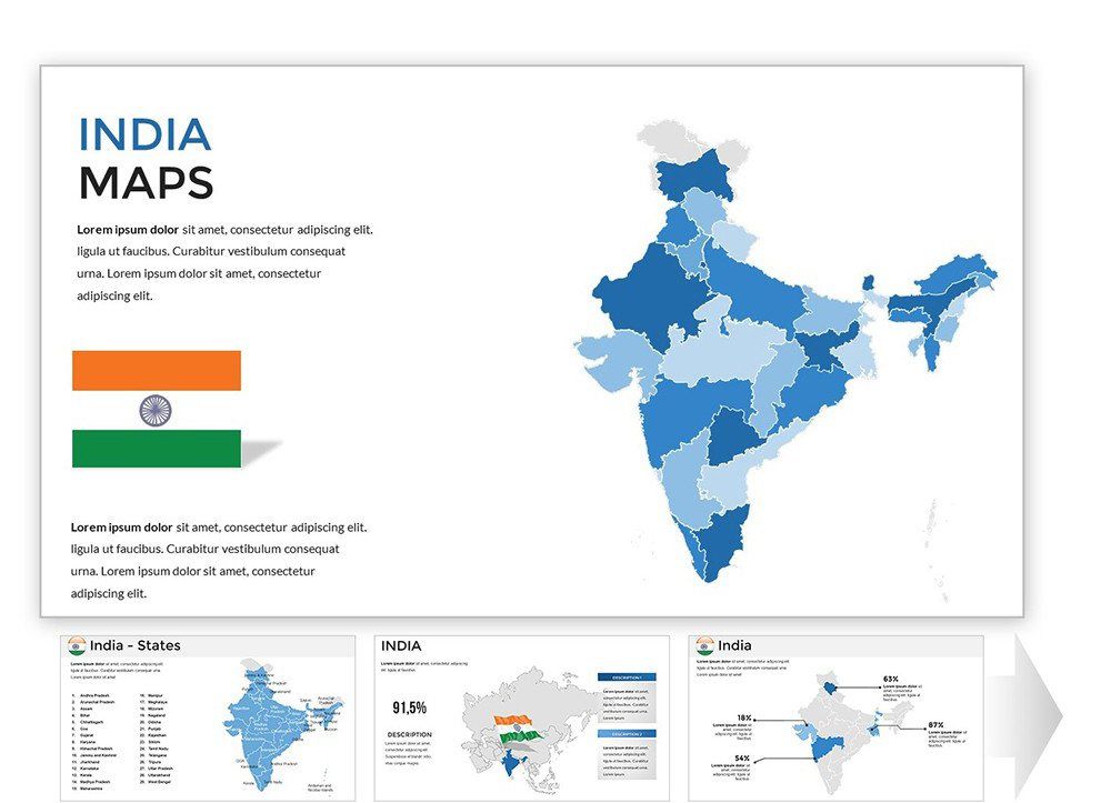 India PowerPoint Maps Template: 36 Editable Slides