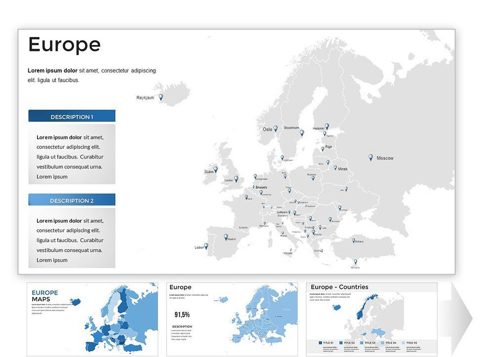 Europe PowerPoint Maps: Template Presentation