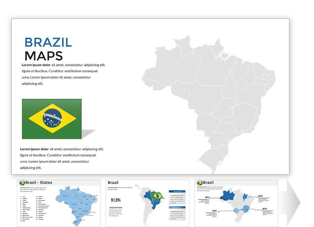 Brazil PowerPoint Maps Template for Presentation: Download PPT