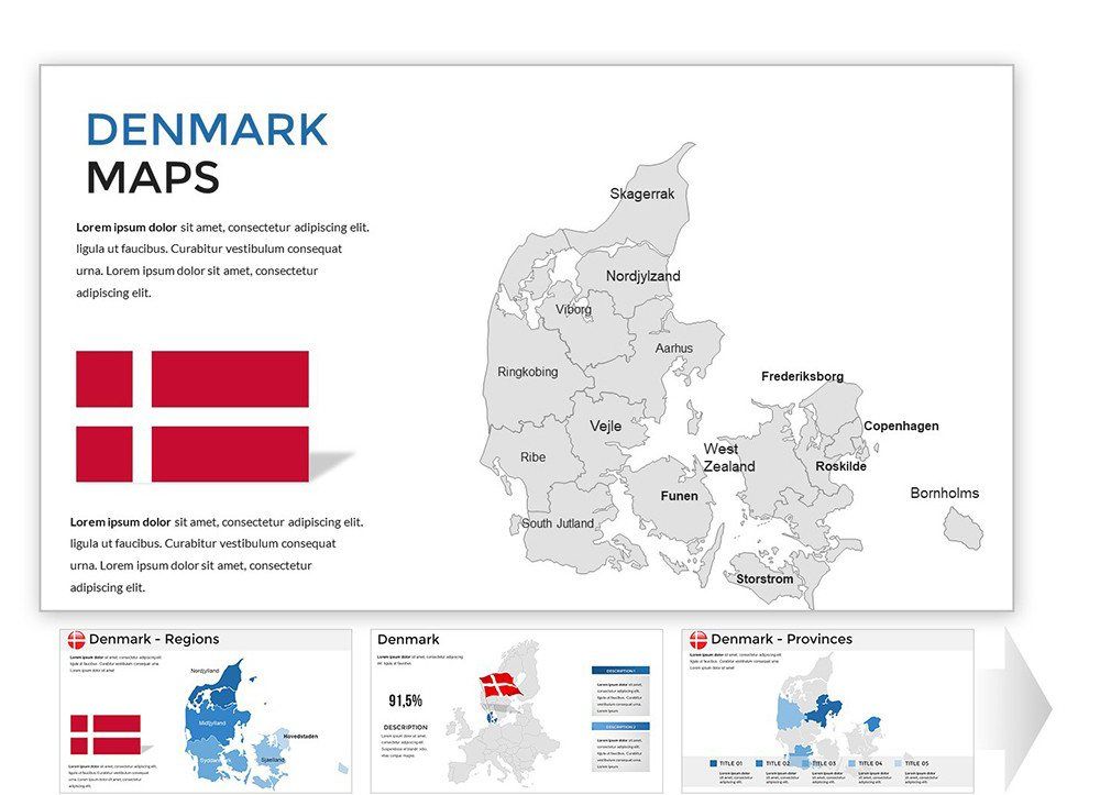 Denmark PowerPoint Maps Template for Presentation: Download PPT