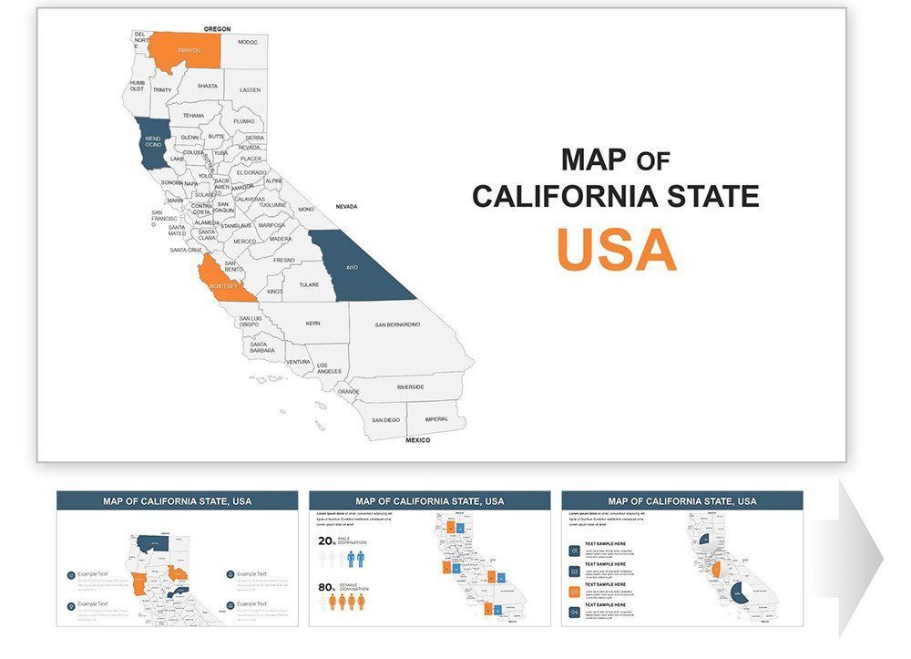 California PPT Maps: Editable 24-Slide Template
