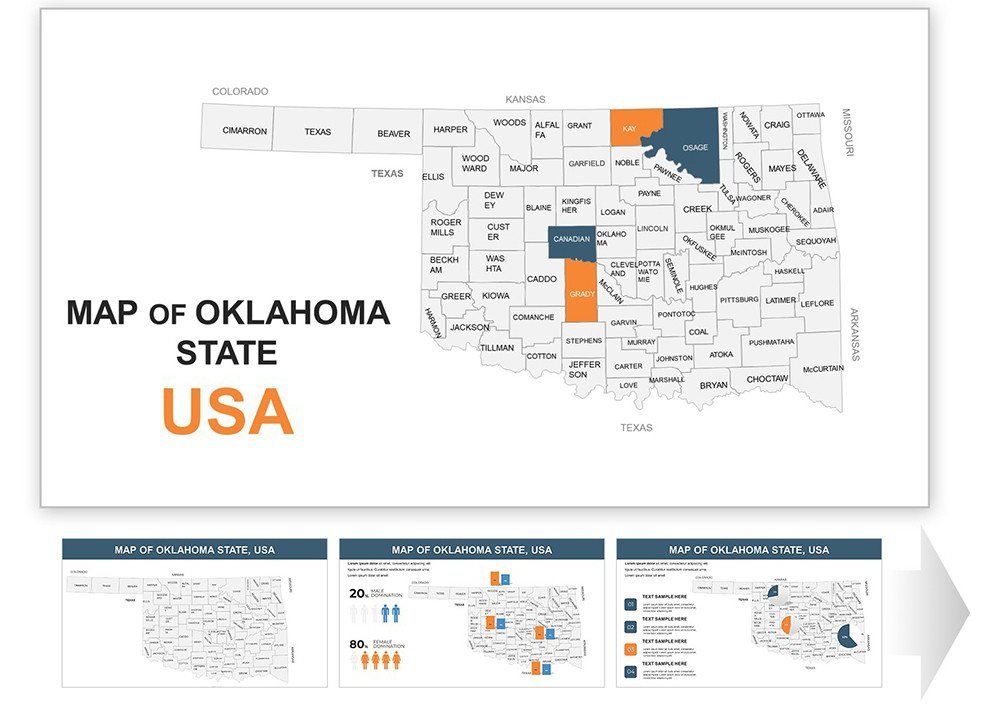 Oklahoma PowerPoint Maps Template - Customizable PPT
