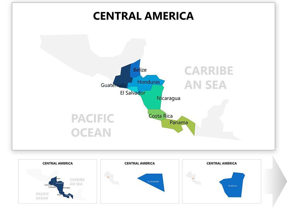 Central America Countries PowerPoint Maps: Download PPT Template