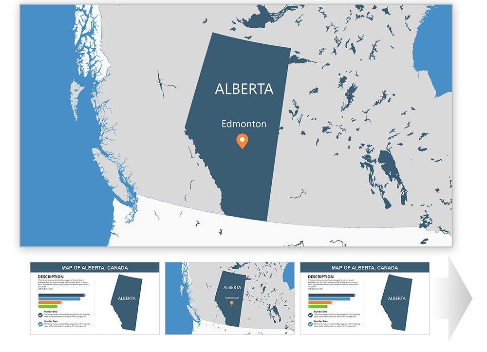 Alberta Canada Map PPT: 6 Custom Slides