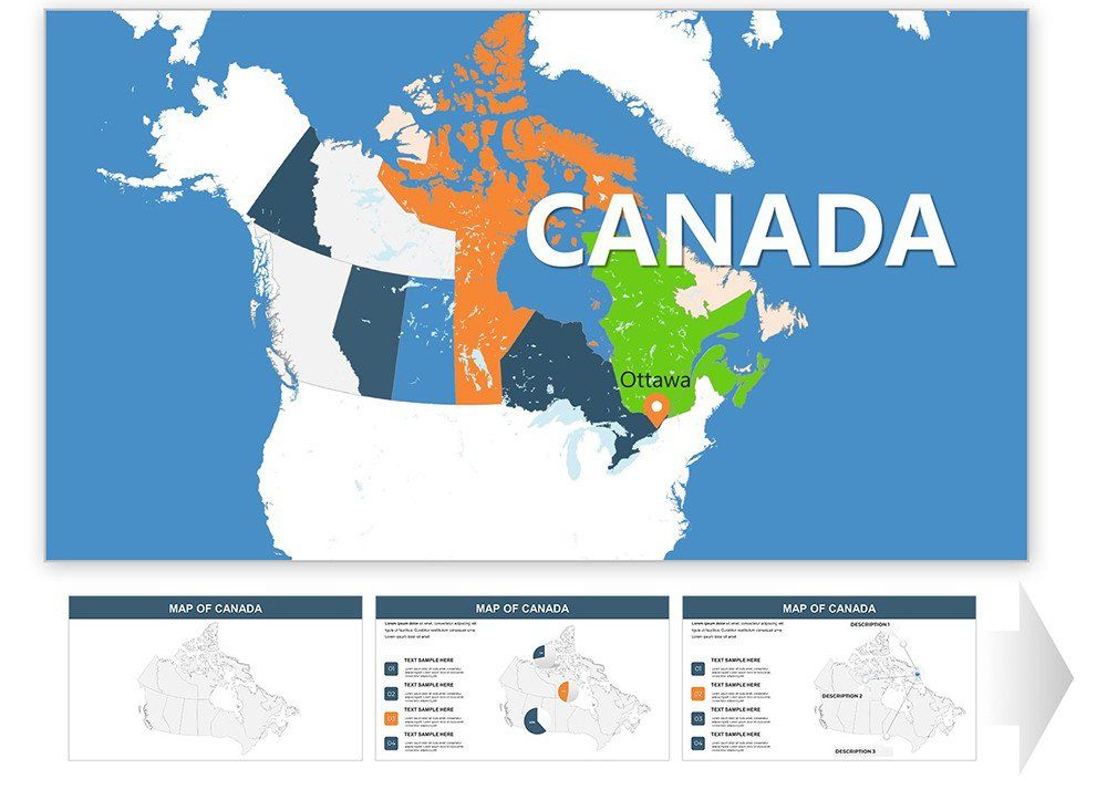 Canada Political PowerPoint Maps - Editable PPT Template