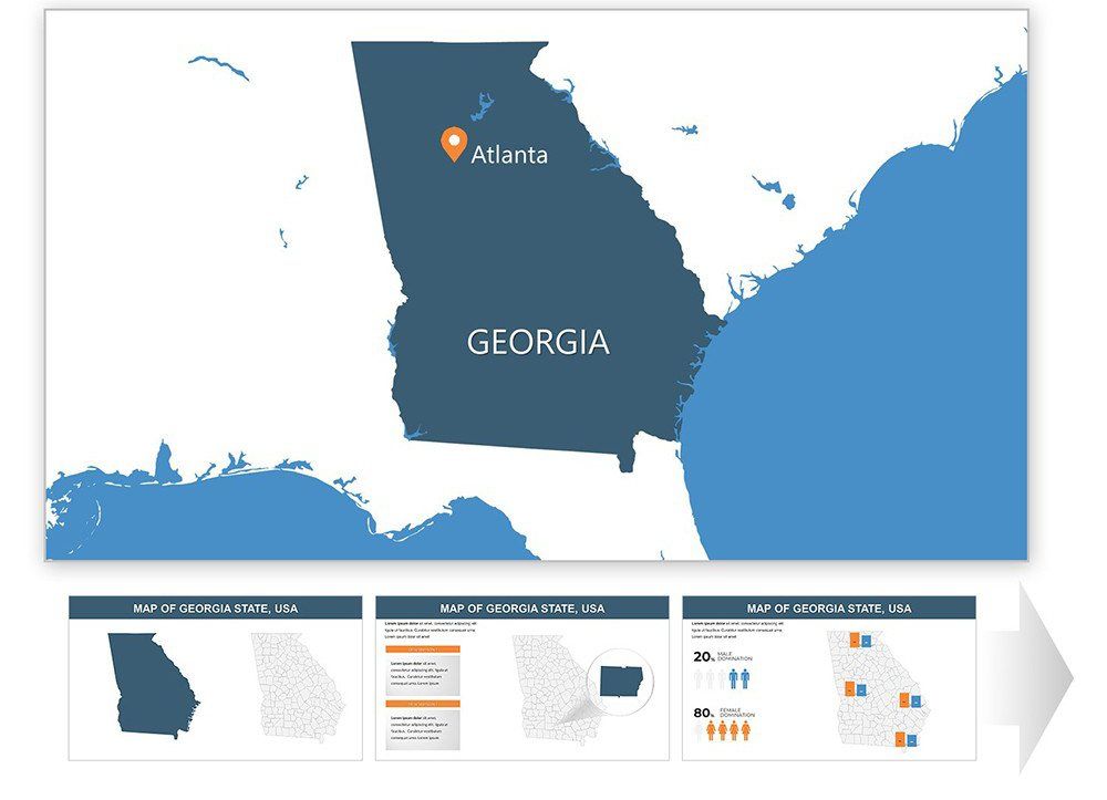 USA State Georgia PowerPoint Maps: Presentation