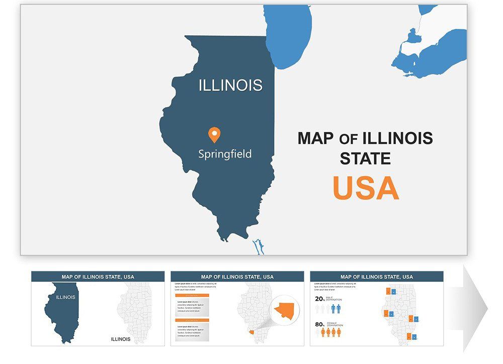 USA State Illinois Counties PowerPoint Maps Template: PPT