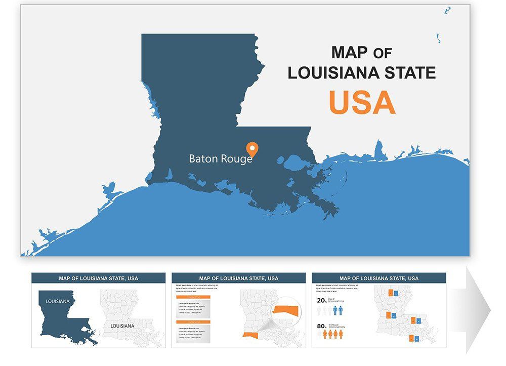 USA Louisiana Counties PowerPoint Maps: Download PPT
