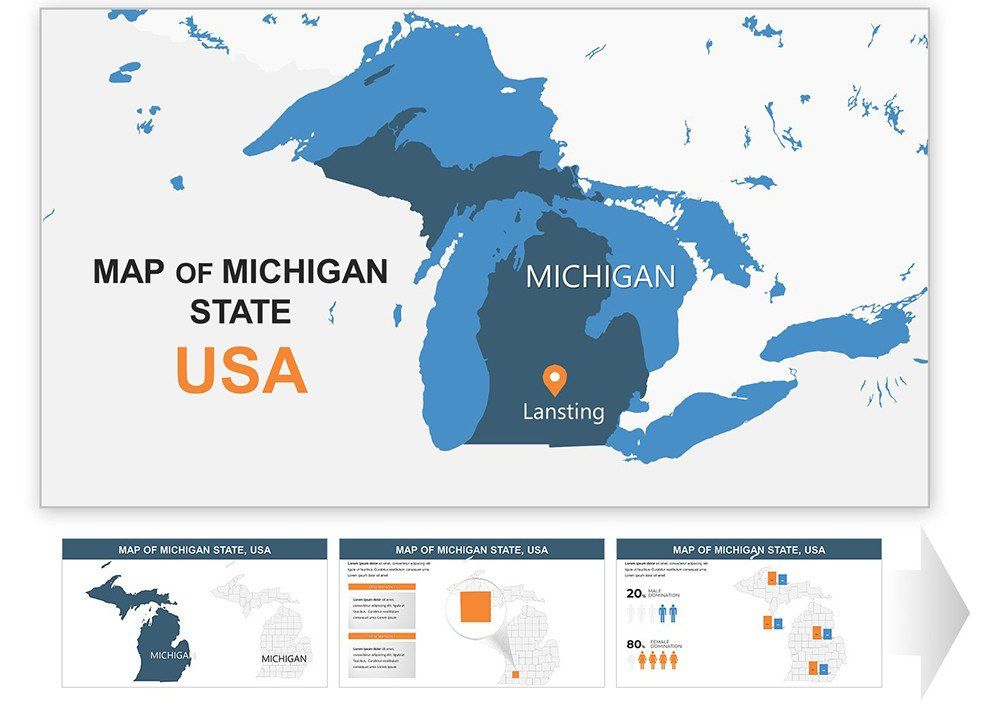 USA Michigan Counties PowerPoint Maps: Download PPT