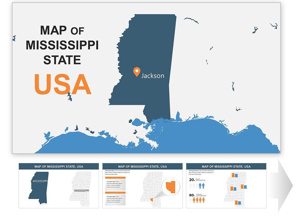 Mississippi PowerPoint Maps Template Presentation
