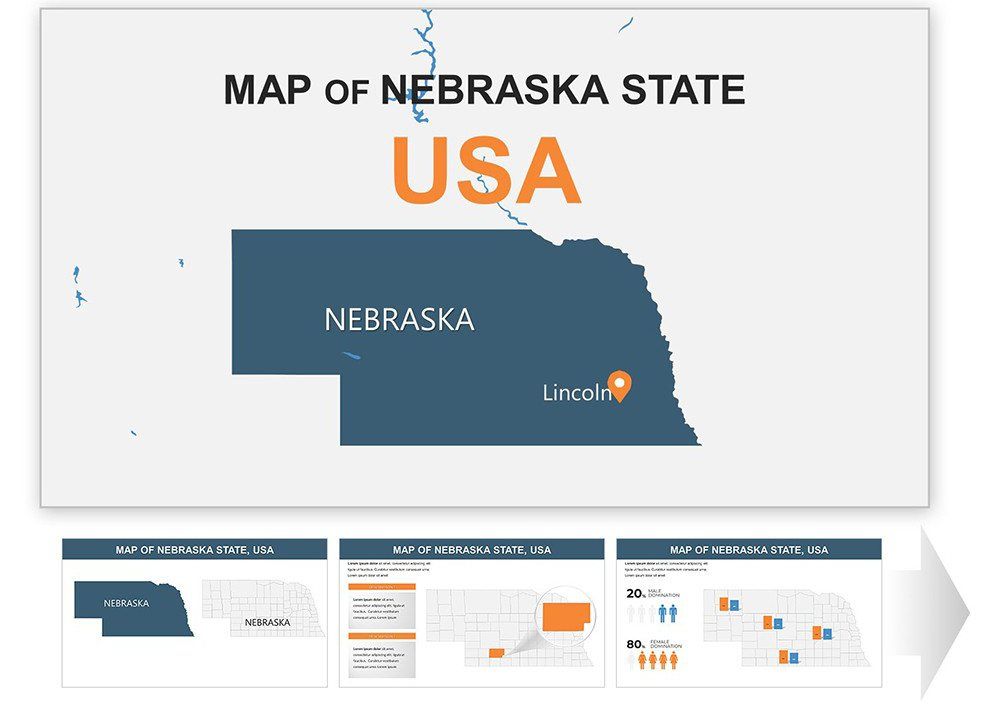 Nebraska USA PowerPoint Maps Template: Download PPT