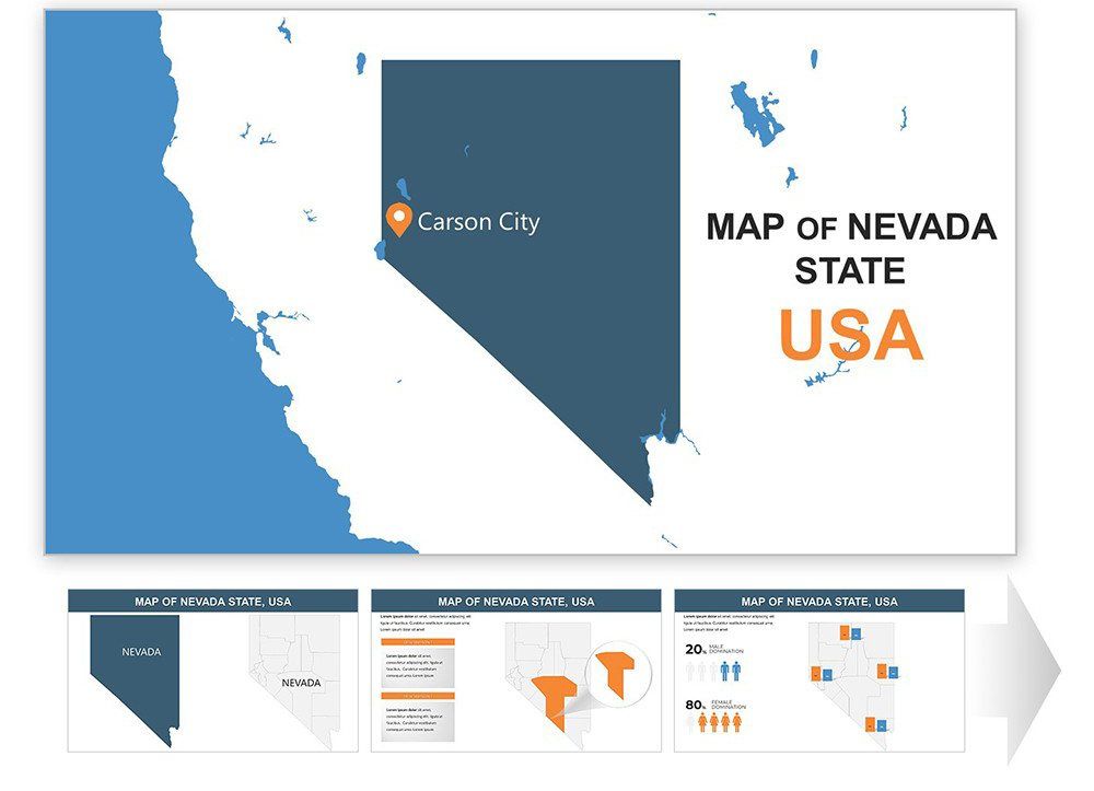 USA State Nevada PowerPoint Maps: Download PPT