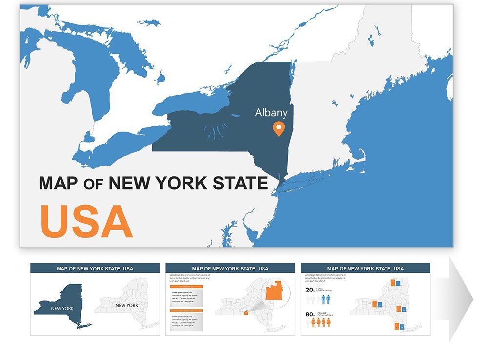 New York USA PowerPoint Maps: Template for Presentation