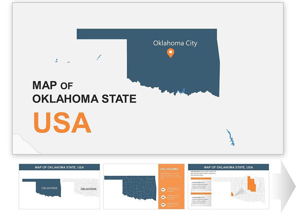 US State: Oklahoma PowerPoint Map Template for Presentation