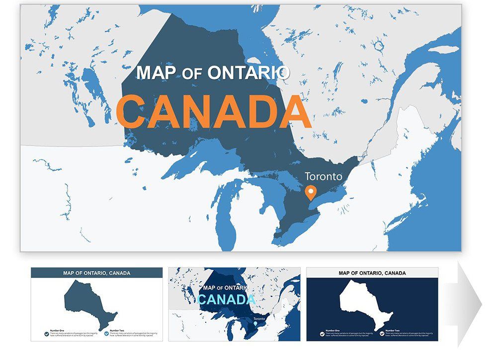 Ontario Canada PowerPoint Maps Template - 12 Dynamic Slides
