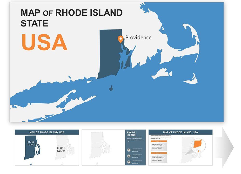 Rhode Island USA PowerPoint Maps: 28 Editable Slides