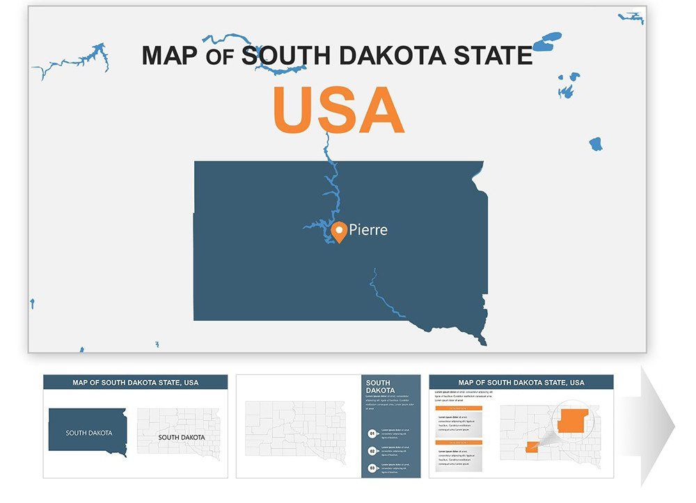 Pro South Dakota PowerPoint Maps Template - 28 Slides