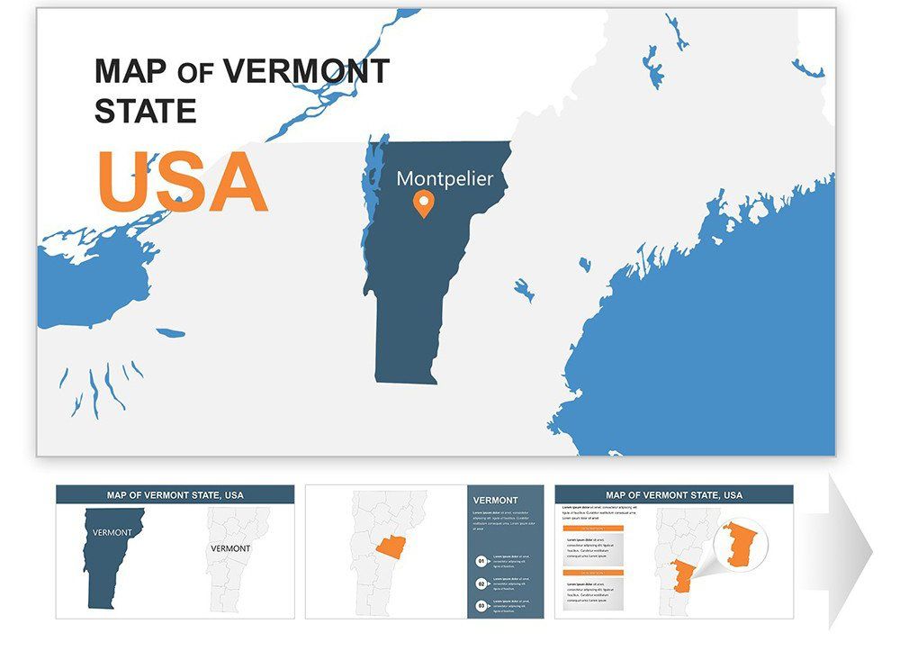 Vermont USA PowerPoint maps | ImagineLayout.com