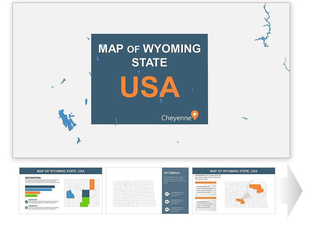 Wyoming PowerPoint Maps: Customizable PPT Slides