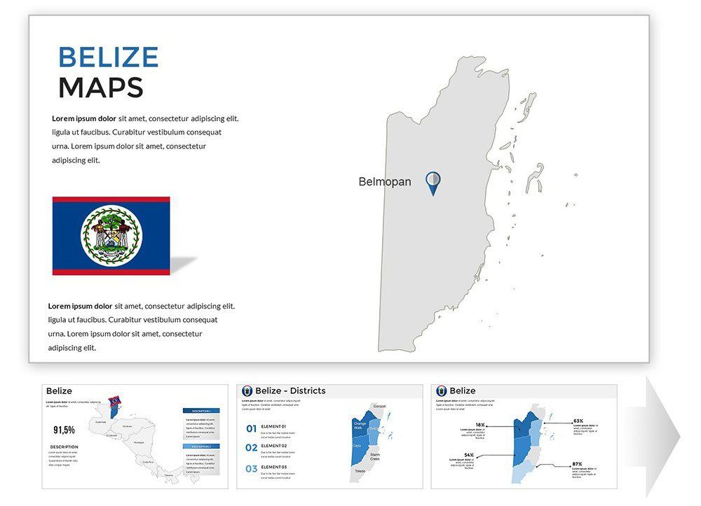 Belize PowerPoint Map Template for Presentations