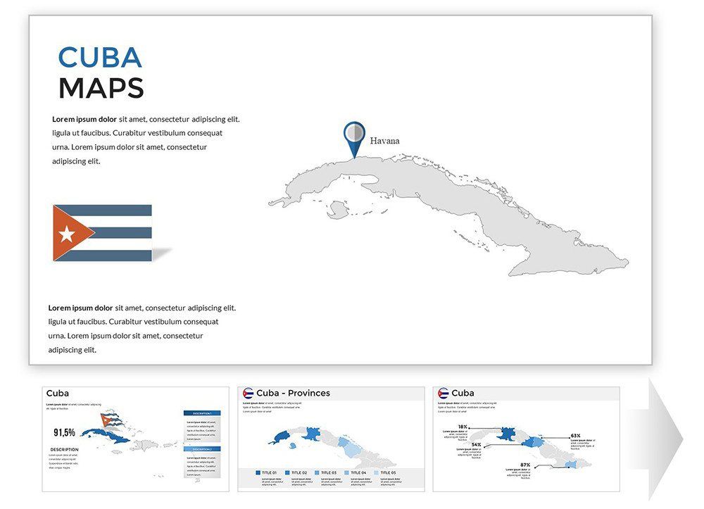 Cuba PowerPoint Map Template for Professionals