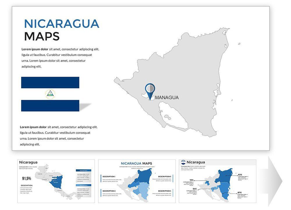 Pro Nicaragua Maps PowerPoint Template - Animated Slides