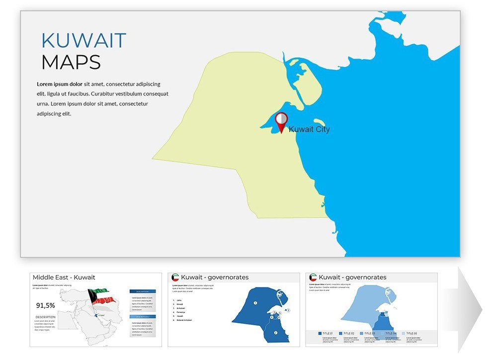 Kuwait PowerPoint Maps Template for Presentation