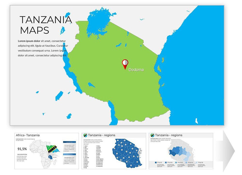 Tanzania Maps PowerPoint Template: 37 Editable Slides