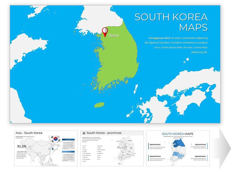 South Korea PowerPoint Map | Download High-Quality Presentation ...