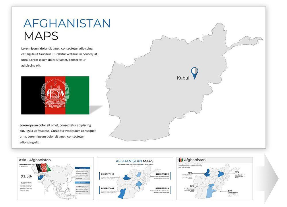 Afghanistan Maps PowerPoint Template - 36 Custom Slides