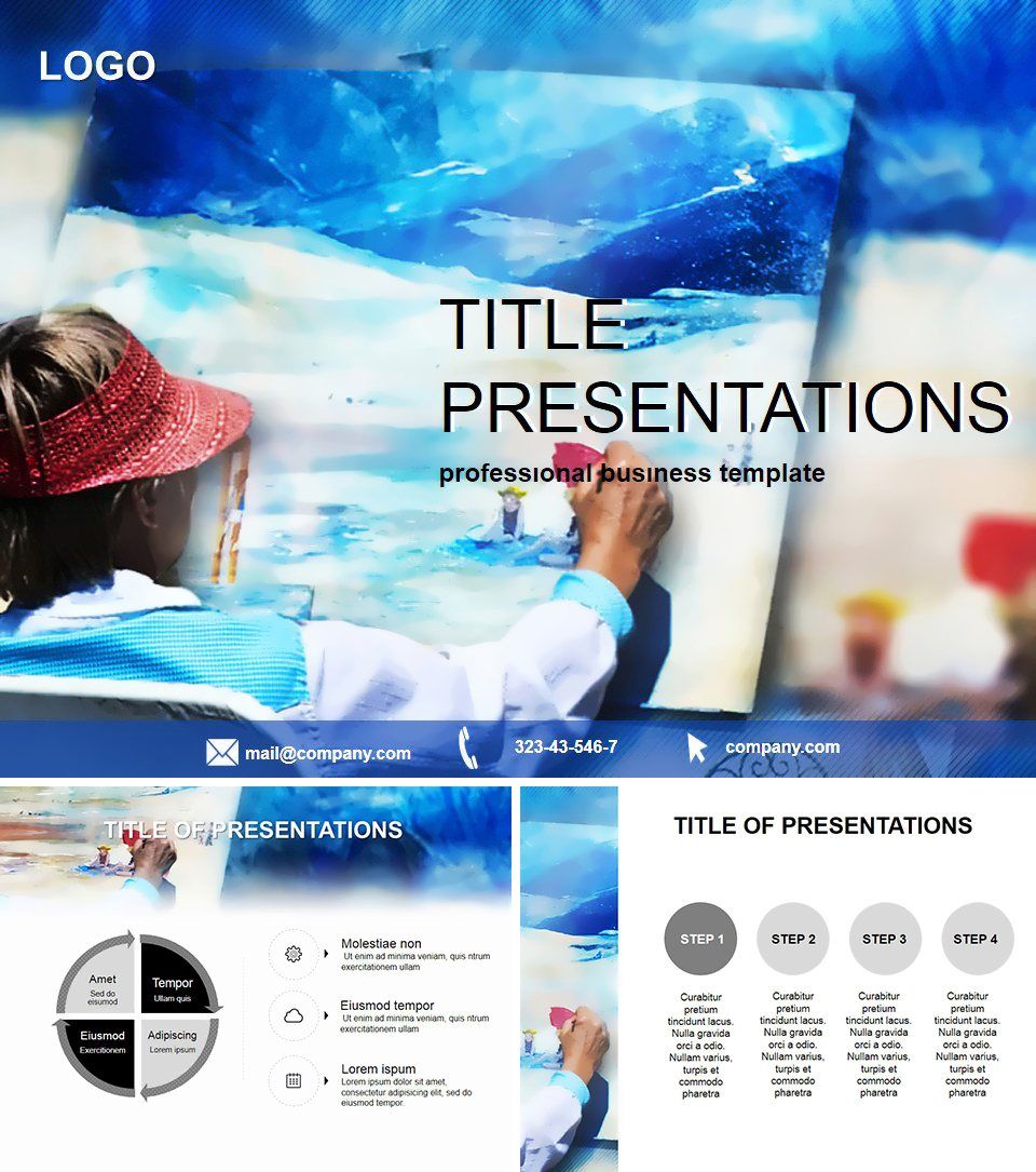 Master Class Drawing PowerPoint Template - Design Presentation