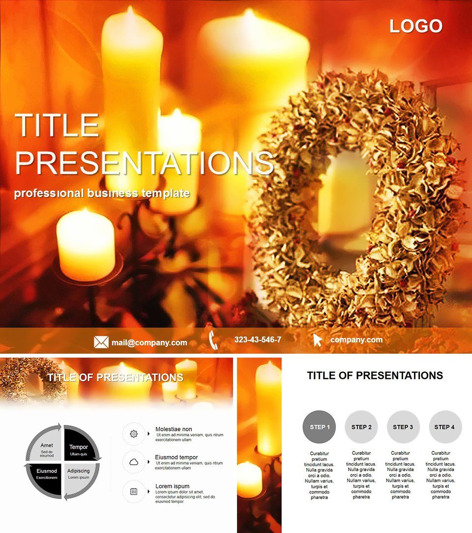 Christmas Wreath PowerPoint Template for Holidays